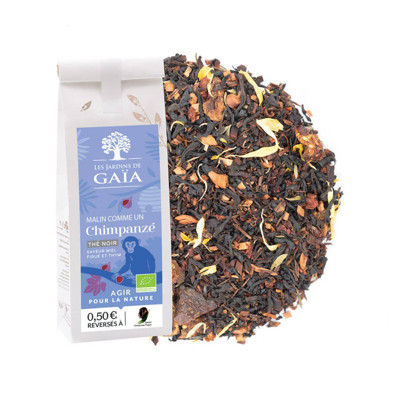 Organic black tea with honey flavour, fig and thyme - Chimps'tea